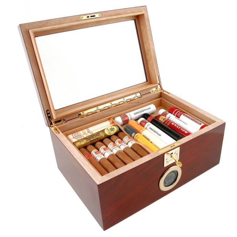 Glass Top Bubinga Cigar Humidor Showcase II | Cigar Star