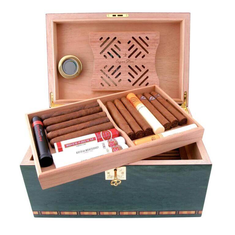 Blue Havana 150 Cigar Humidor with Digital Hygrometer | Cigar Star