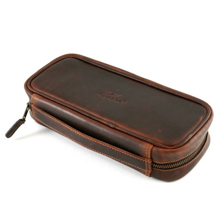 Full-Grain Leather Travel Cigar Humidor| Cigar Case | Cigar Star
