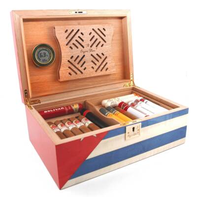 Cuban Flag Humidor | Cigar Star | Shipped From Canada