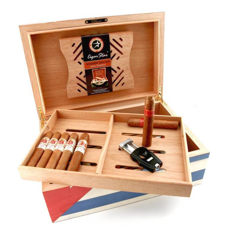 Cuban Flag Humidor | Cigar Star | Shipped From Canada
