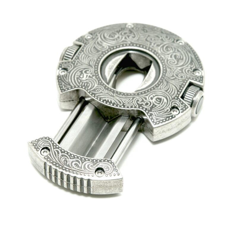 Revo Cigar Star V cut cigar cutter with dual built in cigar punches.