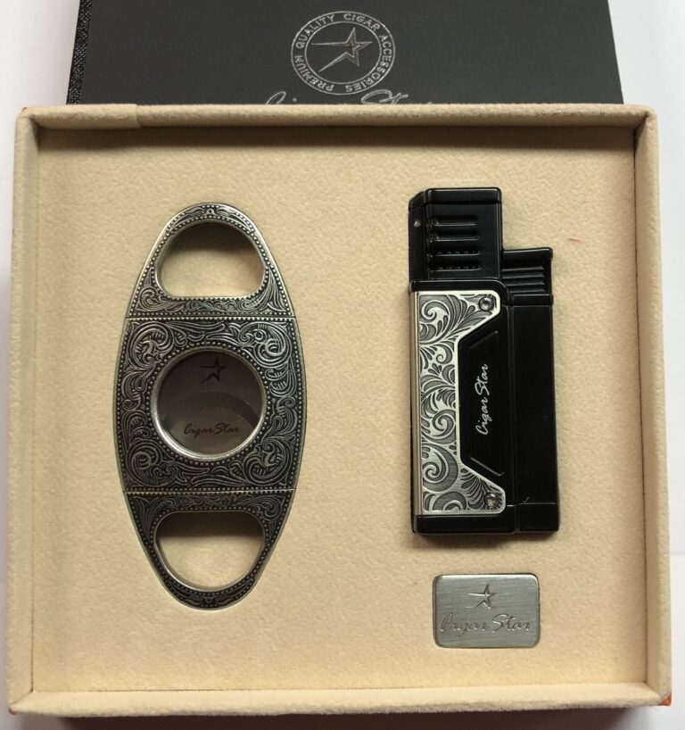 Cigar Cutter Lighter Gift Set | Cigar Star | Shipped From Canada